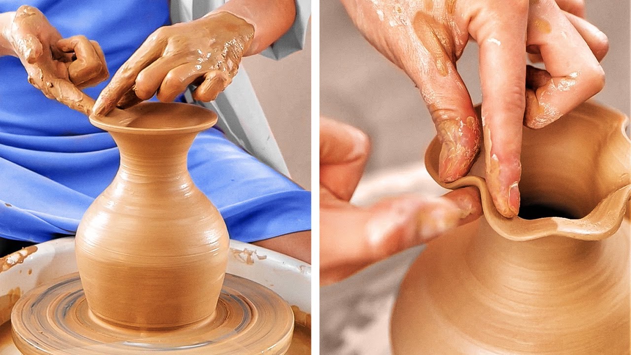 Satisfying Clay Pottery Crafts - YouTube