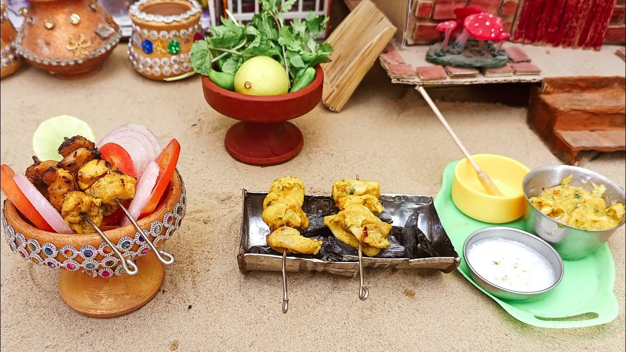 Miniature Cooking Tasty Masala Tikka Botti (How To Cook BBQ Chicken ...