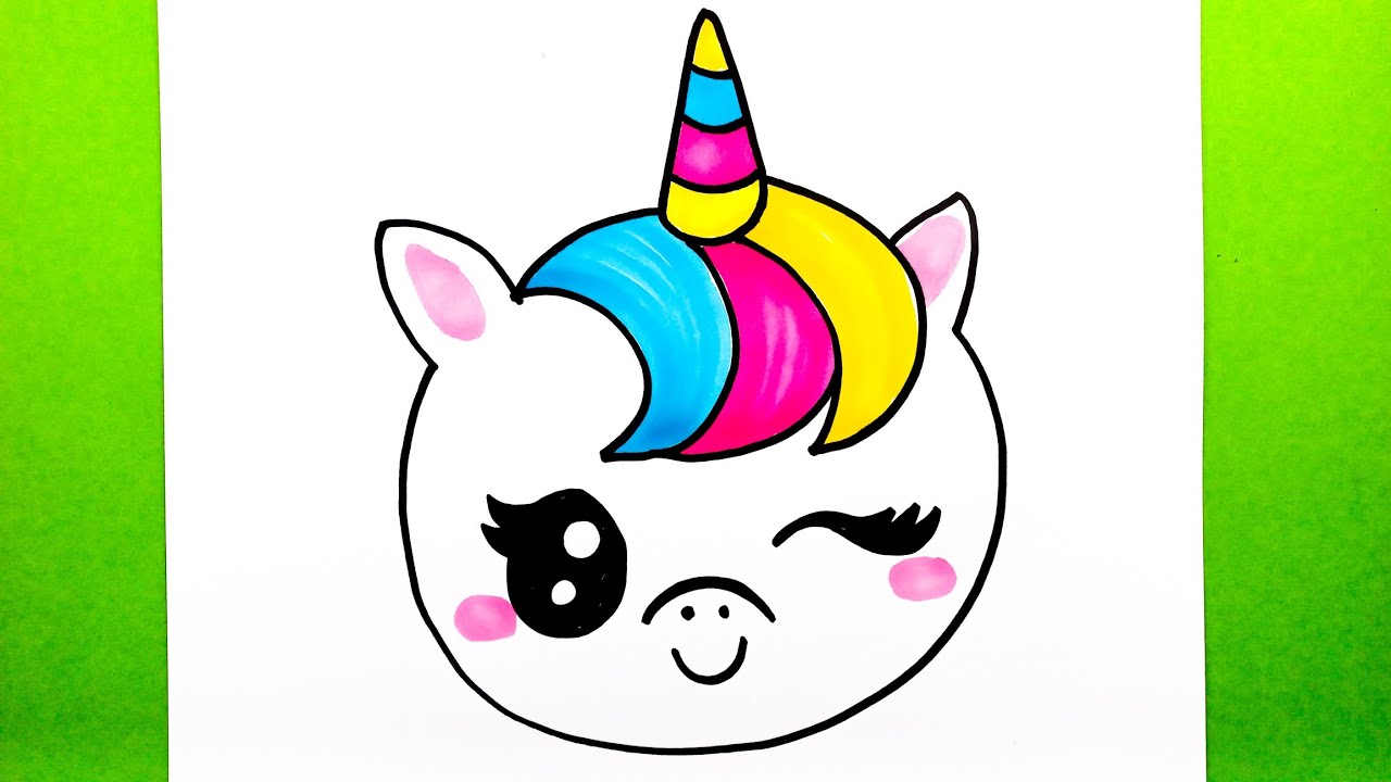 Çok Kolay Sevimli Unicorn Çizimi, Çocuklar için Adım Adım Kolay ...
