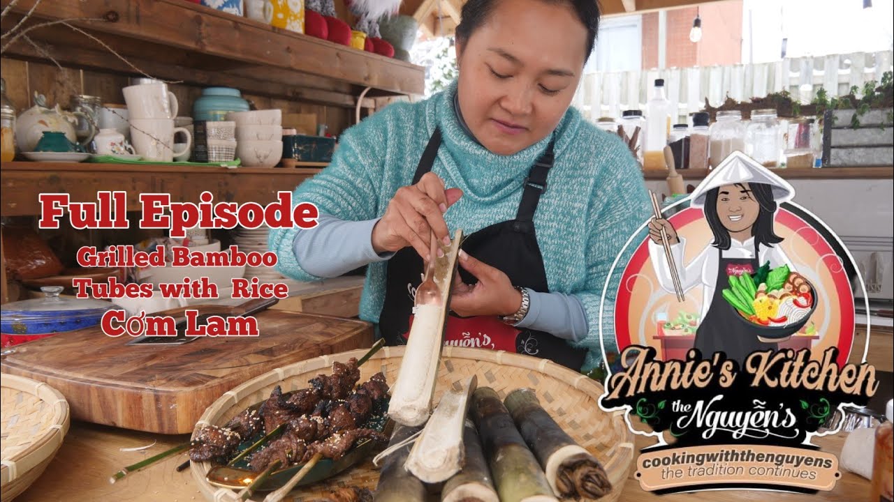 Grilled Rice Bamboo Tubes with Beef BBQ| Cơm Lam | Cooking with The ...