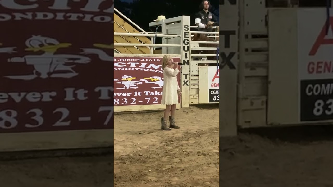 Brooklyn singing the national anthem at the Guadalupe County fair and ...