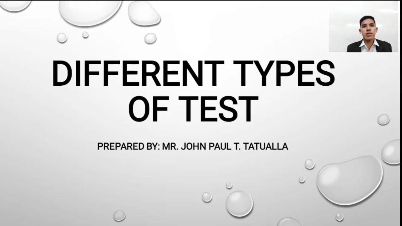 Types of Test according to Different Categories - YouTube