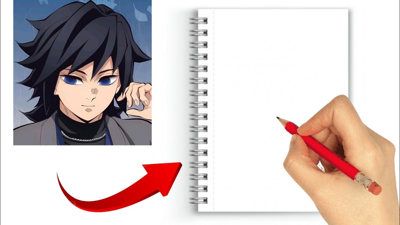 How to Draw Giyu Tomioka from Demon Slayer || step by step || Anime ...
