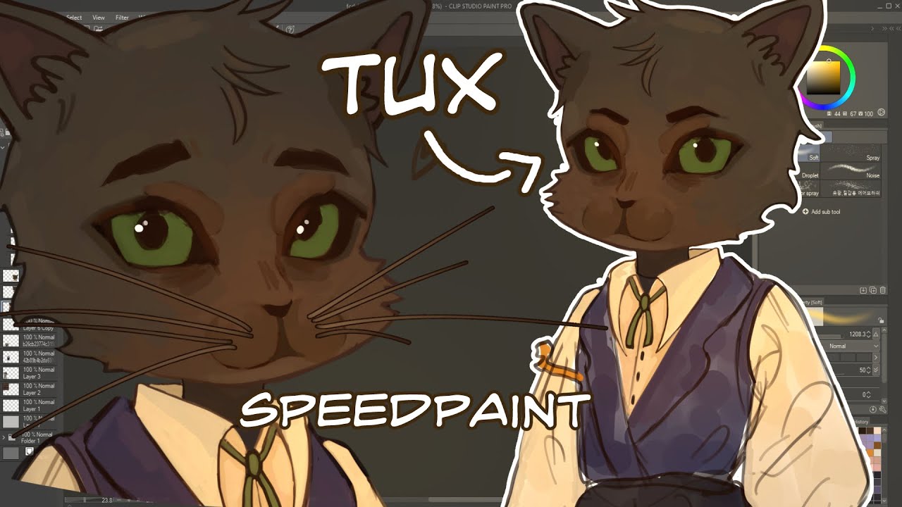 Tux- character design! [speedpaint] - YouTube