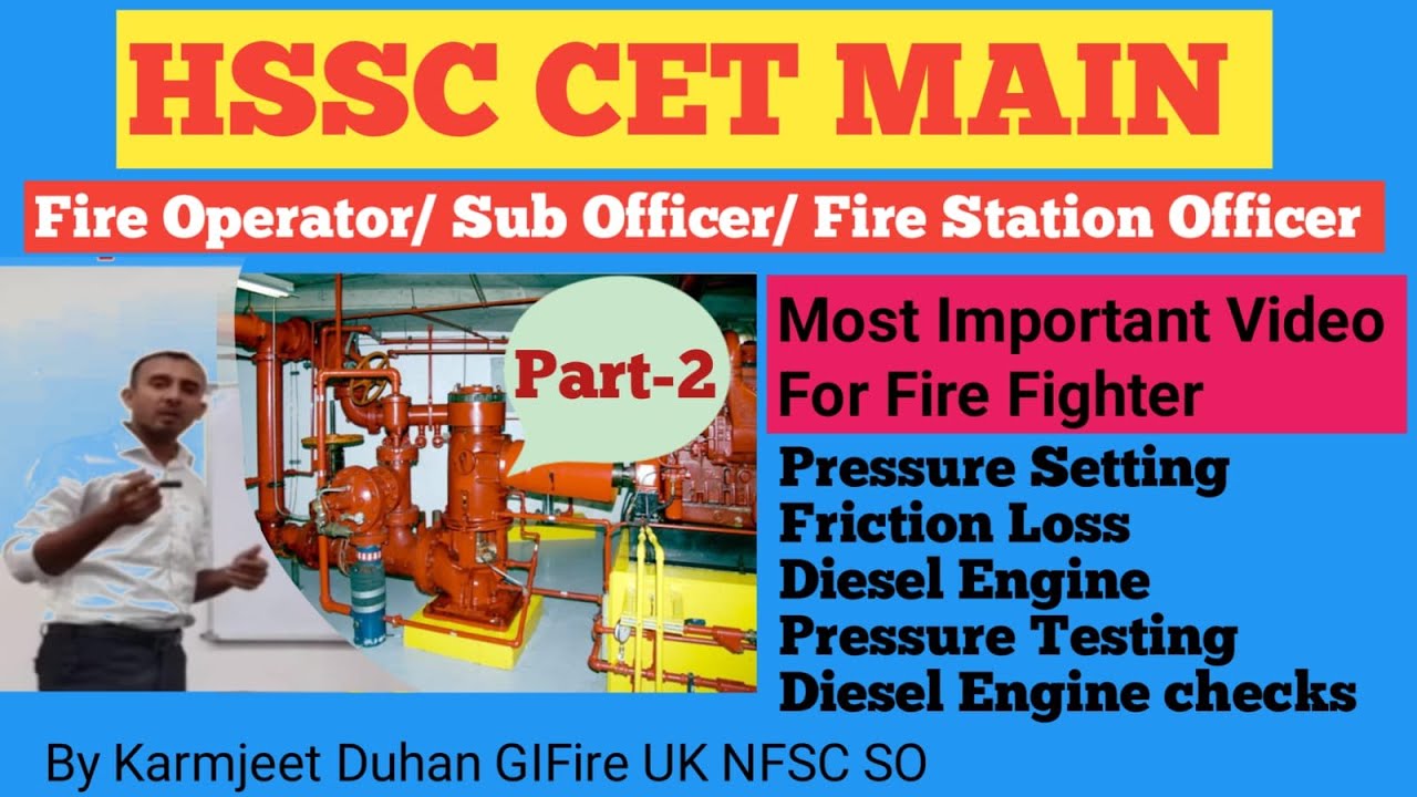 Fire Pump Room - Pressure setting/B Check/C Check/Friction Loss/HSSC ...