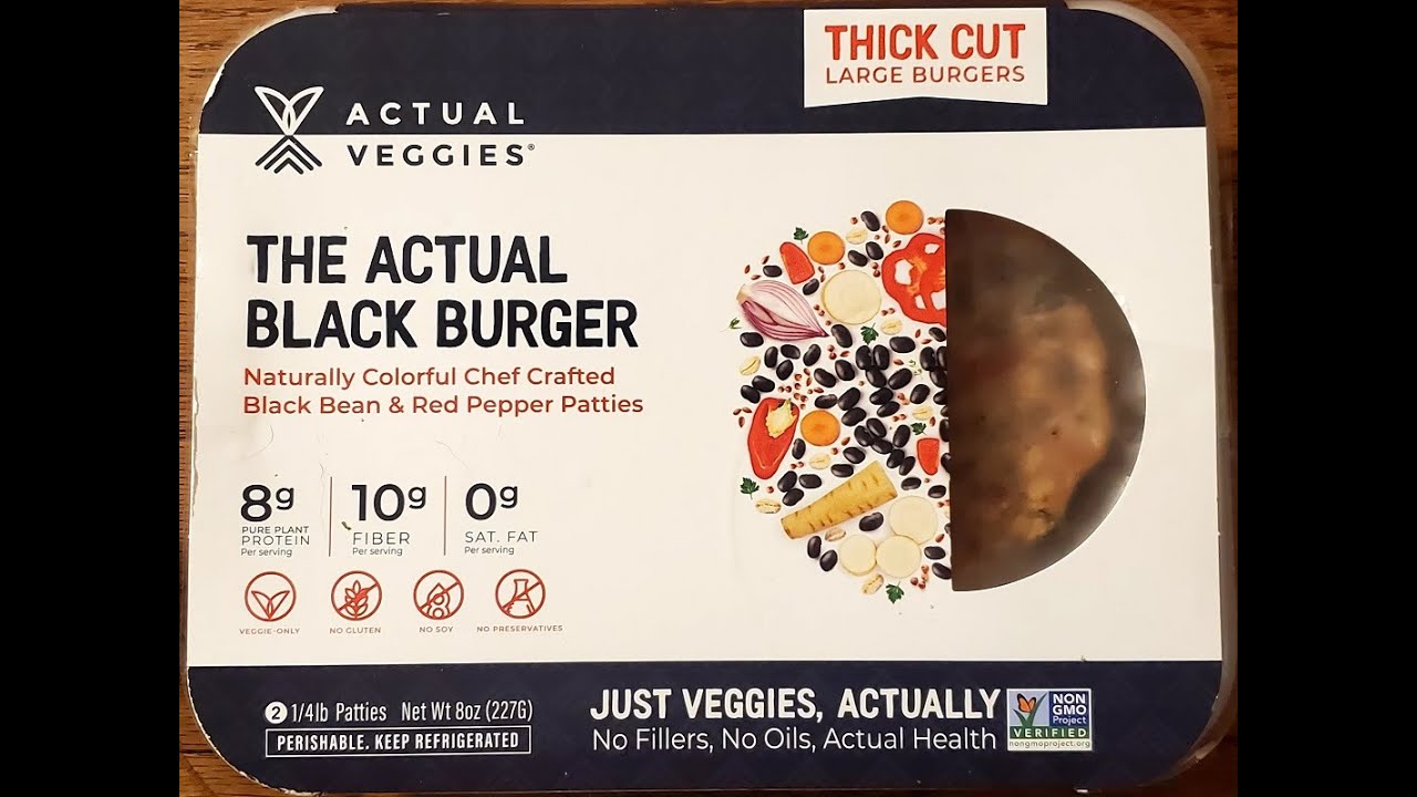 Actual Veggies The Actual Black Burger Review - YouTube