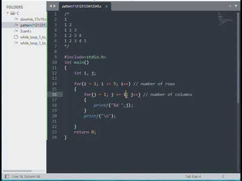 Pattern 1 12 123 1234 12345 | Pattern Programming In C lanuage | Pattern Porgram Using For Loop ...