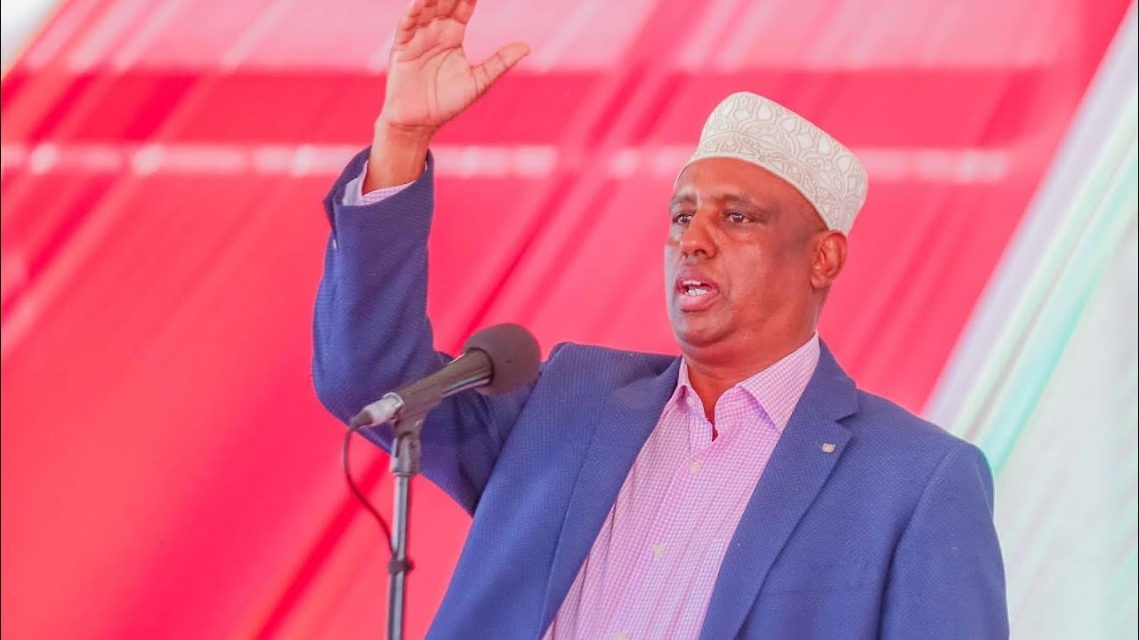 Marsabit Governor Mohamud Ali speech in Isiolo County during an ...