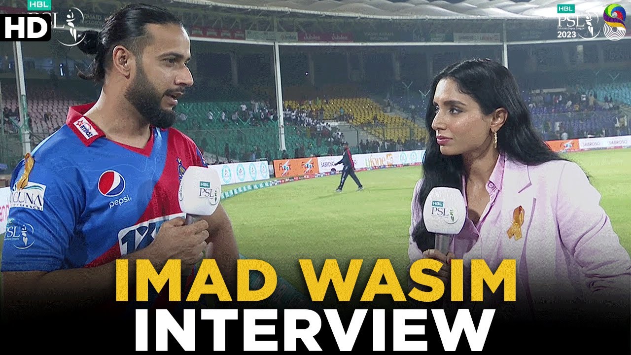 Imad Wasim Interview | Karachi Kings vs Islamabad United | Match 4 ...