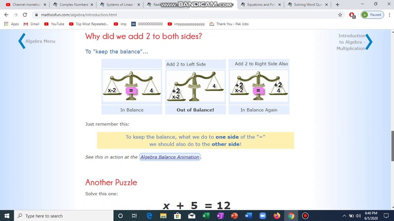 what is algebra with simple example lec 6 - YouTube