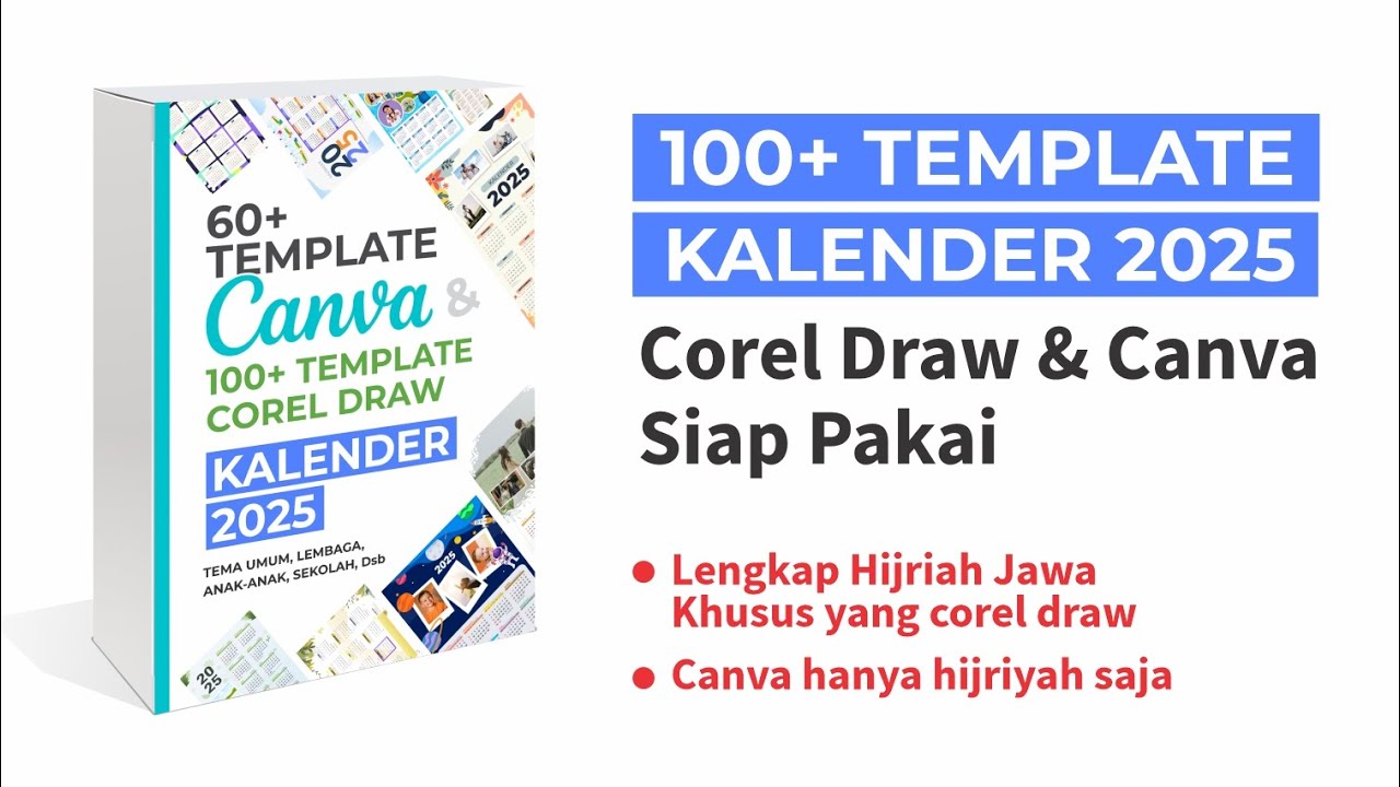 100+ TEMPLATE KALENDER 2025 SIAP PAKAI (COREL DRAW DAN CANVA) - YouTube