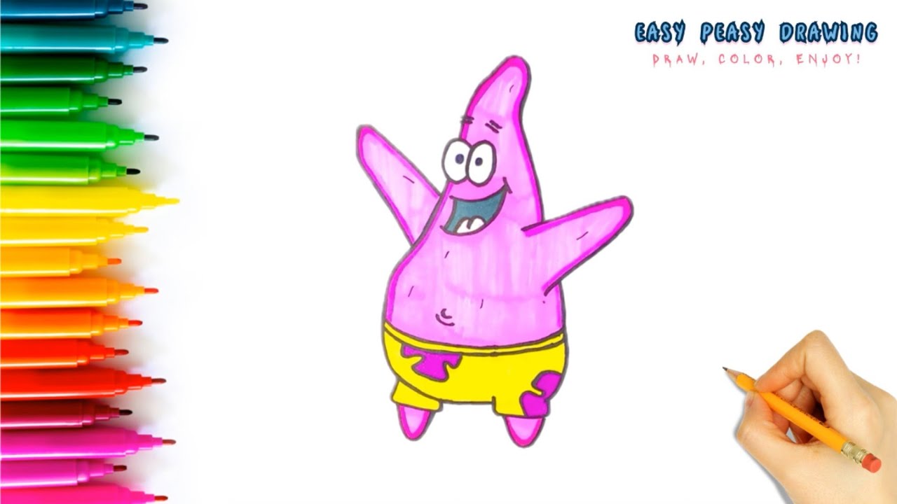 How to Draw Patrick Star From SpongeBob SquarePants in Minutes! - YouTube