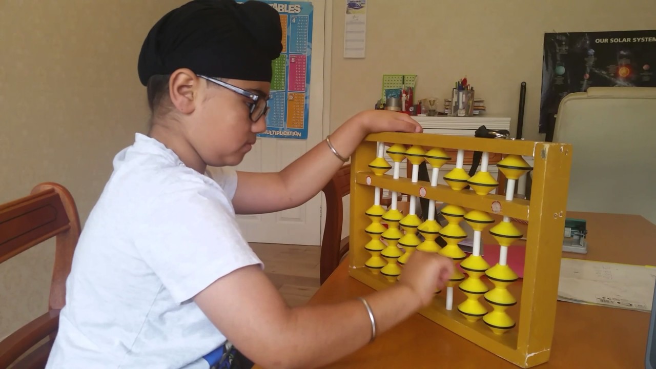 Abacus calculation 3 digit numbers - YouTube