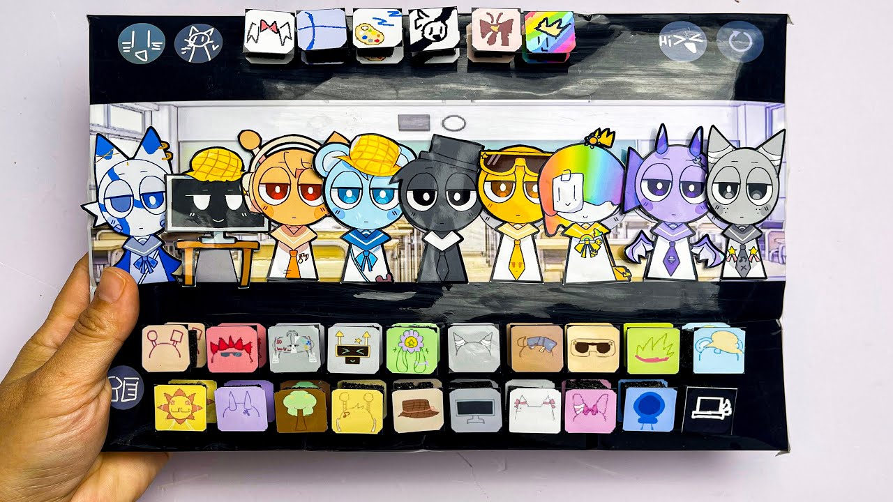 🌈Sprunki Spupil Mr. Fun Computer Oren Sky Garnod Grey Black Durple ...