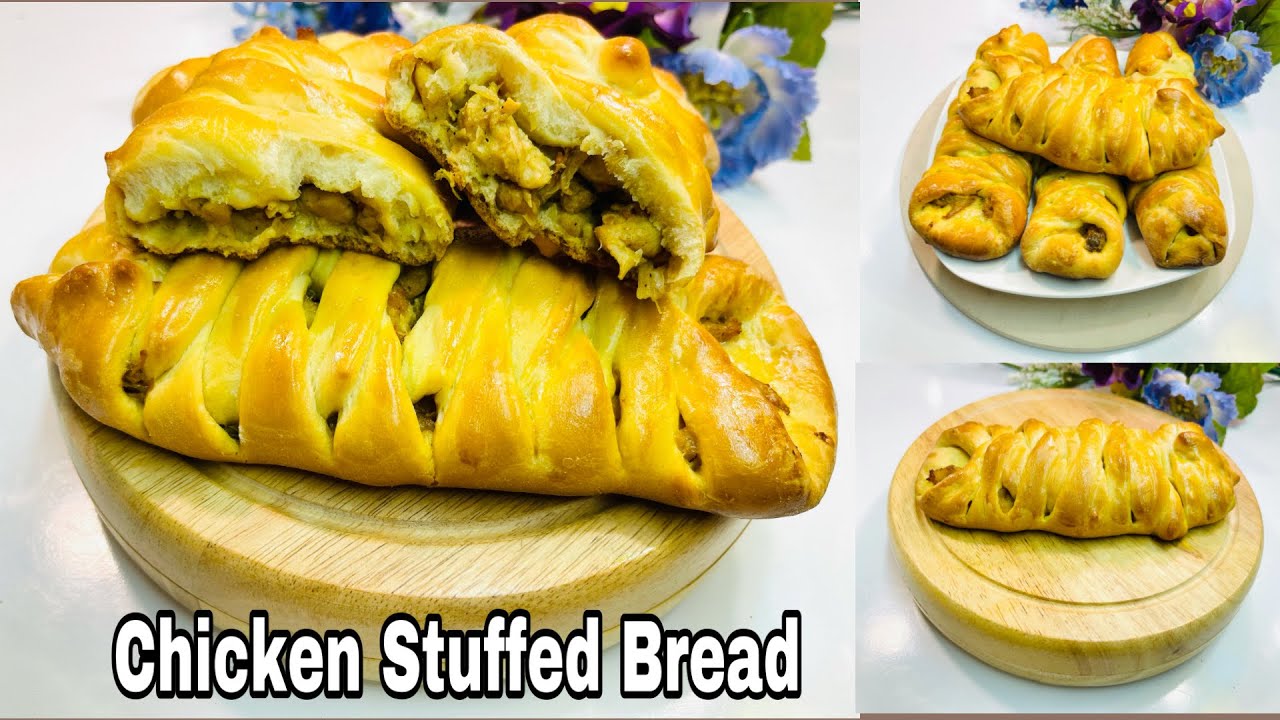 How to make Chicken Stuffed Bread | Chicken Bread Recipe | Chicken ...