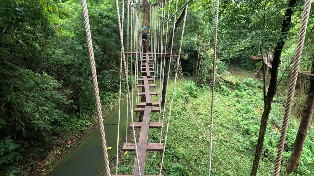 Tree Top Adventure Park กาญจนบุรี | Full Rope Courses and Ziplines POV ...