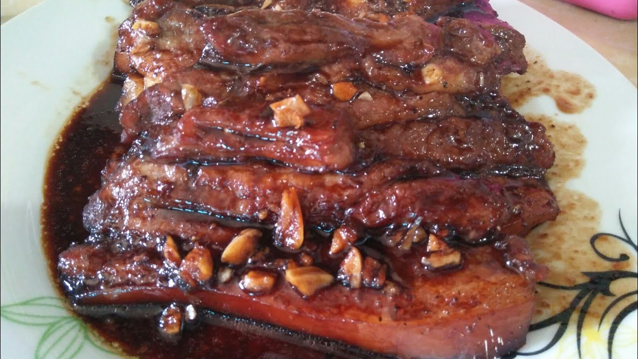 pork belly barbeque in oven - YouTube