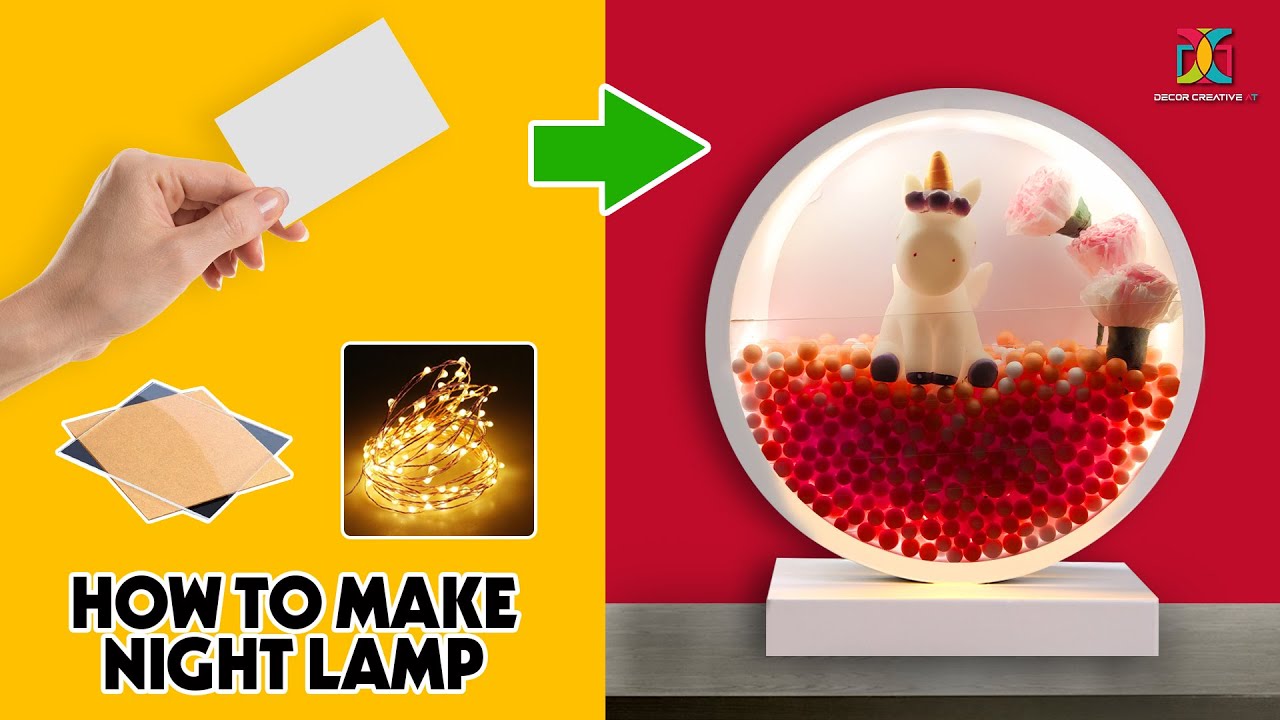 How to make night lamp diy lamp - YouTube