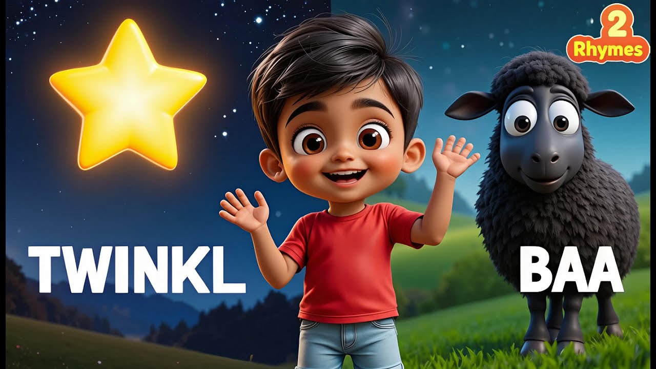 Twinkle Twinkle Little Star & Baa Baa Black Sheep | 3D Nursery Rhymes ...