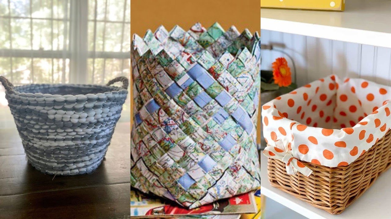 DIY Baskets from Scrap - YouTube