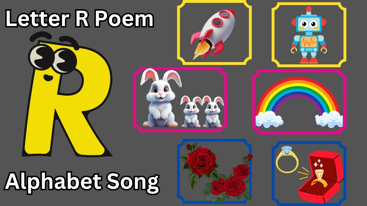 Alphabet Letter R Poem | Phonic song with two word | R is rainbow ...