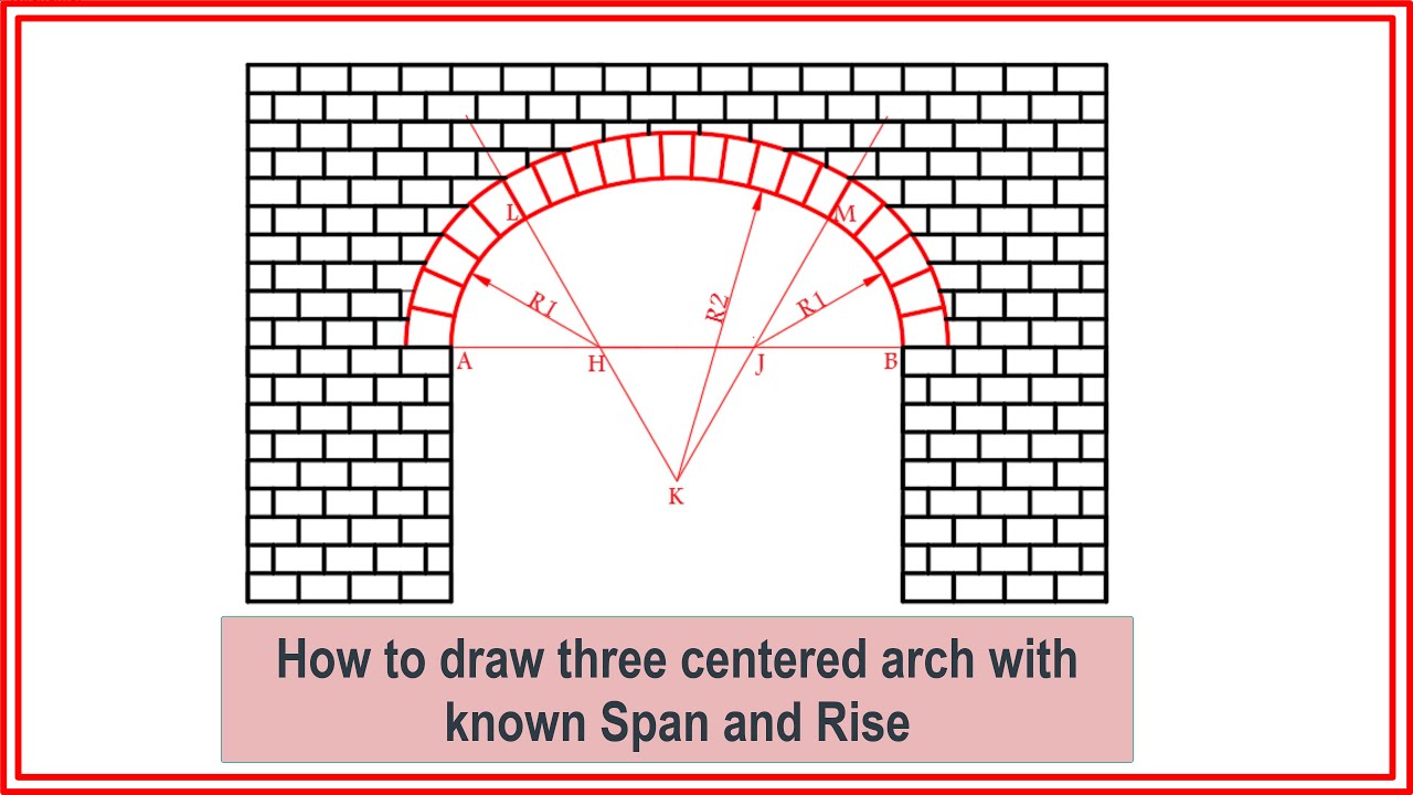 Draw Three Centered Arch With Known Span And Rise Youtube