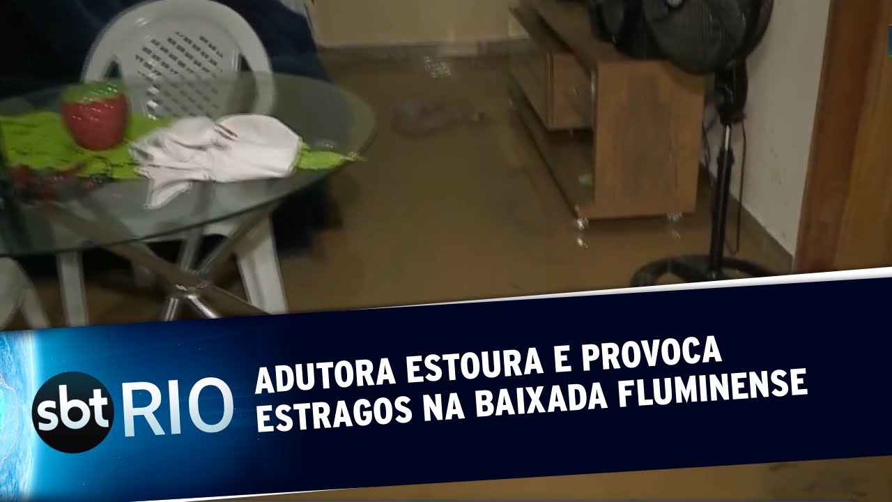 Adutora estoura e provoca estragos na Baixada Fluminense - YouTube