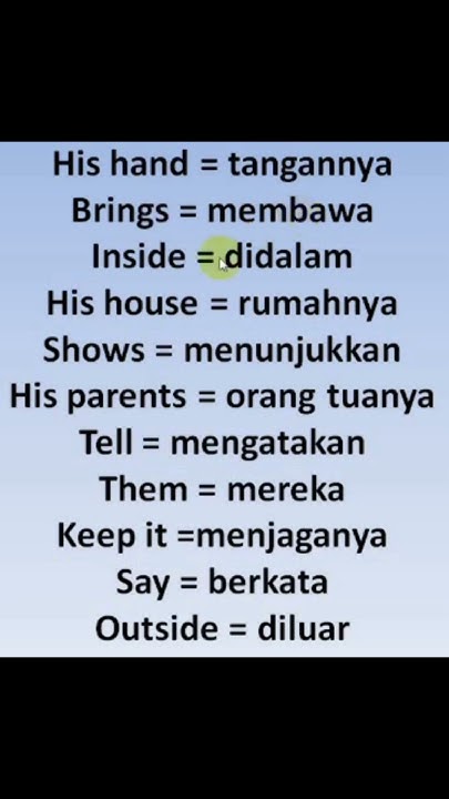 Kosakata Bahasa Inggris dan artinya untuk Pemula #3 #bahasainggris #english #vocabulary # ...