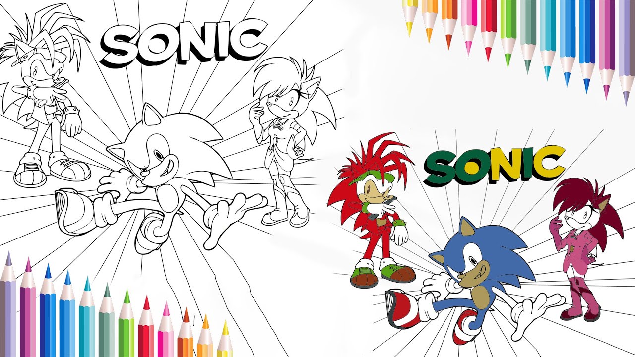 SONIC Coloring Pages , How To Draw Sonic - 3 Sonic Versions - YouTube