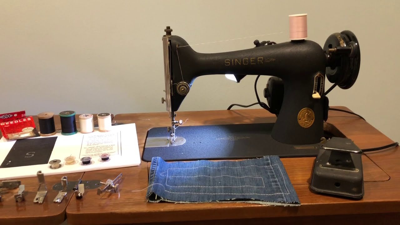 1949 Singer sewing machine model 66 - YouTube