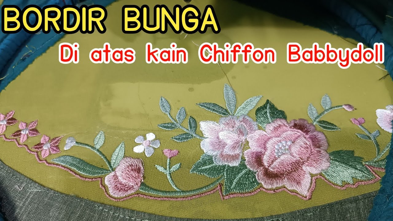 Bordir manual gacluk putar di kain chiffon babbydoll rawan berkerut ...