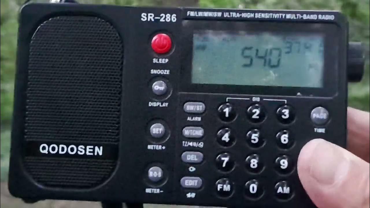 Qodosen SR 286 internal vs external aerial on MW 540khz Kossuth radio - YouTube