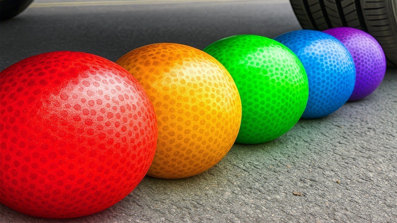Car vs Giant Slime Net Balls With Crushing Soft, Crunchy Things ...