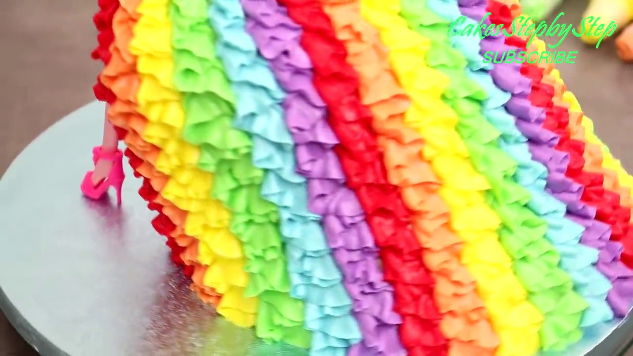 Beautiful Dress Up Cake Decorating| Easy Rainbow Cake Decoration by ...