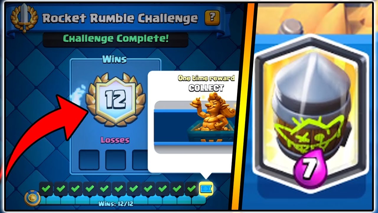 12 WINS ROCKET RUMBLE CHALLENGE | CLASH ROYALE | BEST ROCKET RUMBLE ...