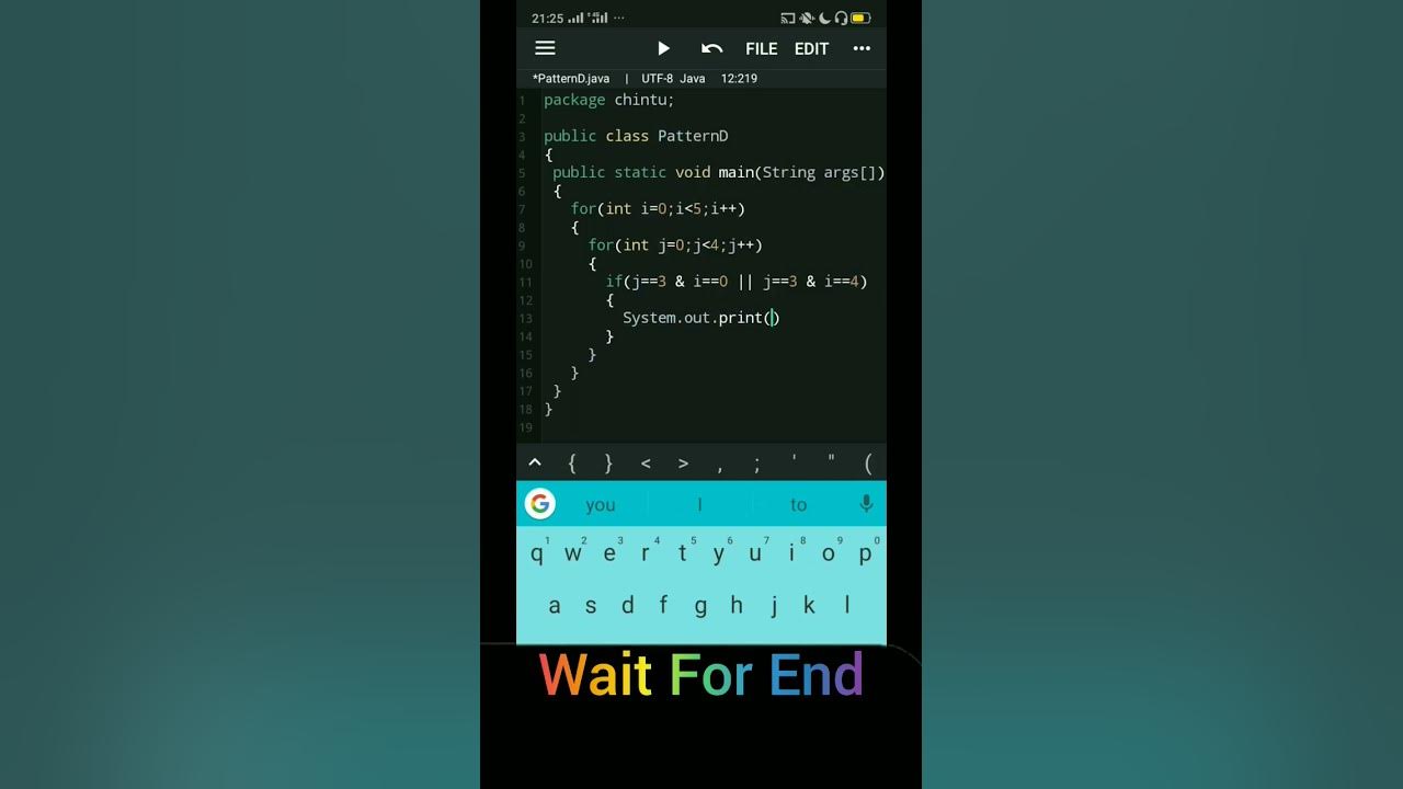 Alphabet PatternD #java #shorts - YouTube