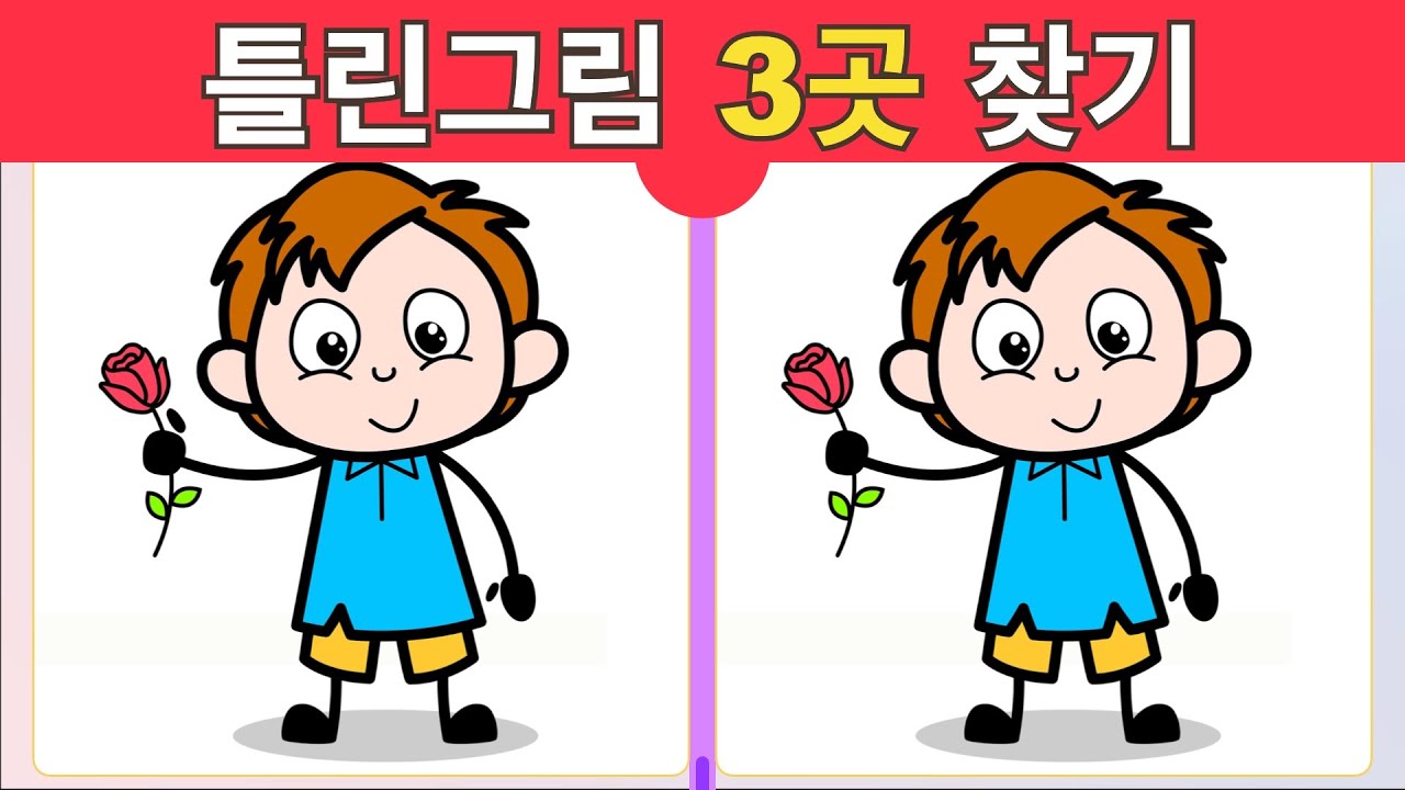 기억력 향상 프로젝트 수줍은 고백 틀린그림찾기 Find The 3 Differences 집중력 기억력 다른그림