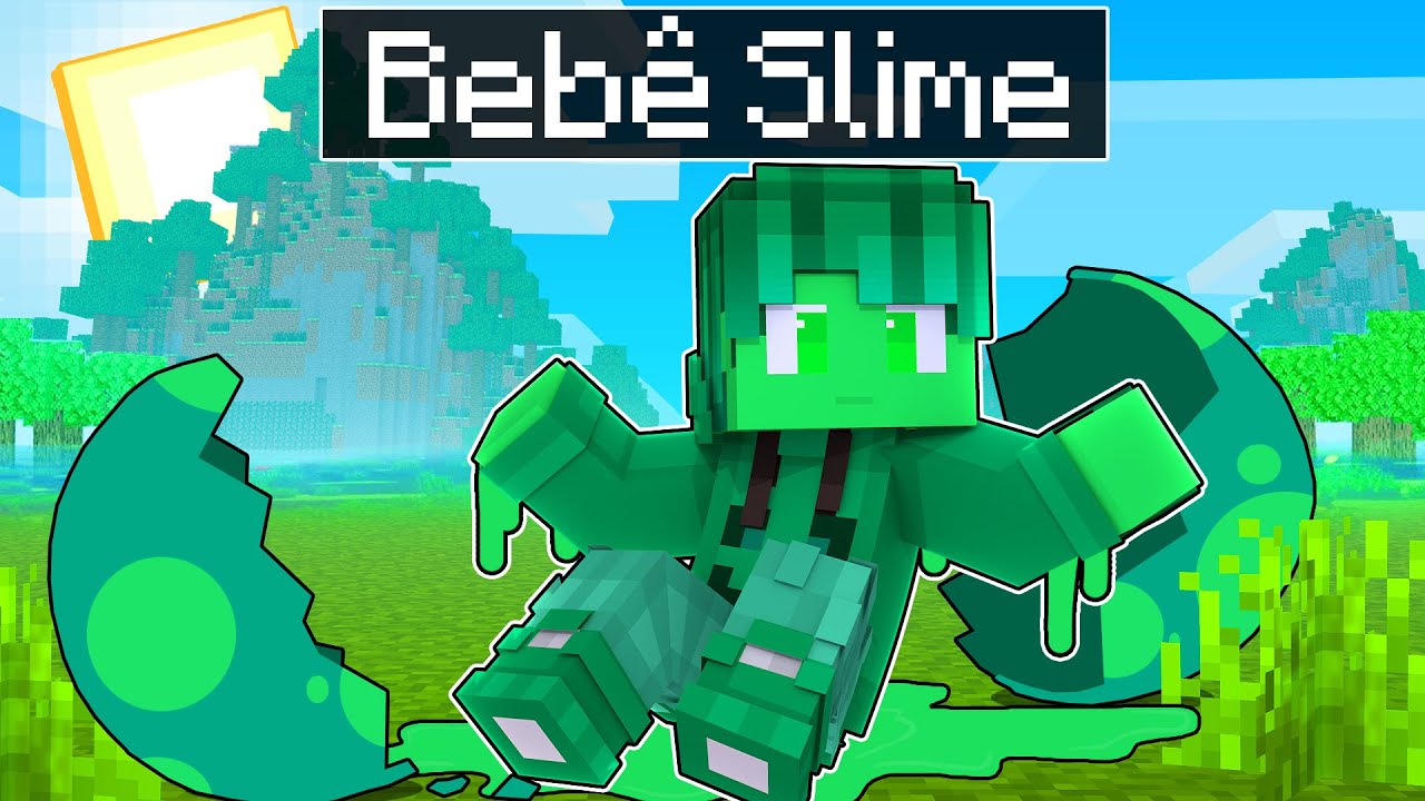 NASCI como um BEBÊ SLIME no Minecraft - YouTube