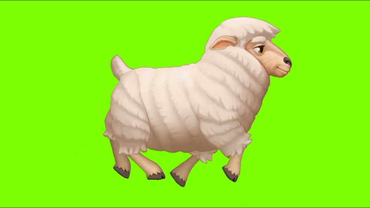 sheep running cartoon green screen | green screen cartoon | chroma key ...
