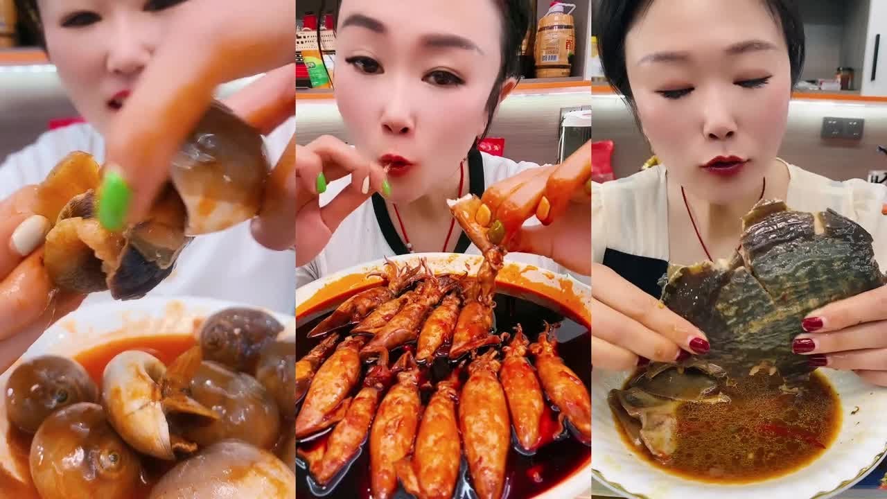 Asmr Spicy Seafood Boil Crab Octopus Scallop Enoki Mushroom 124