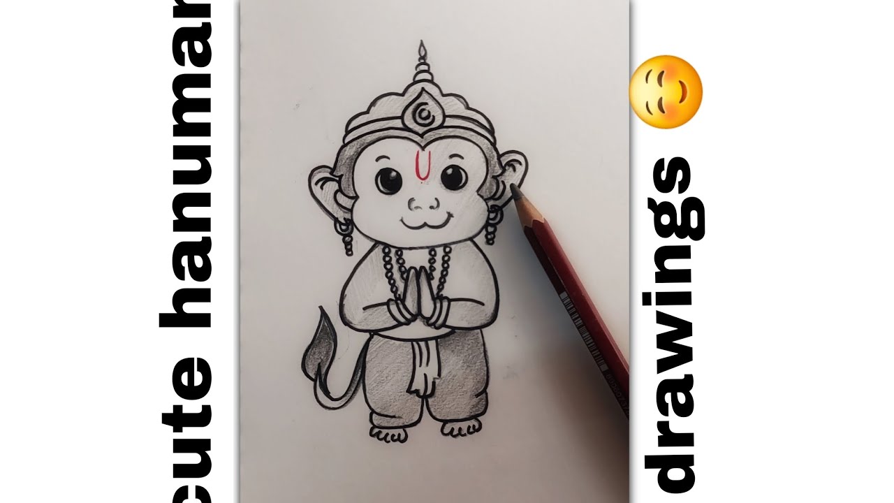 How to draw easy nd cute drawing step by step 😊#ramnavami #hanuman ...