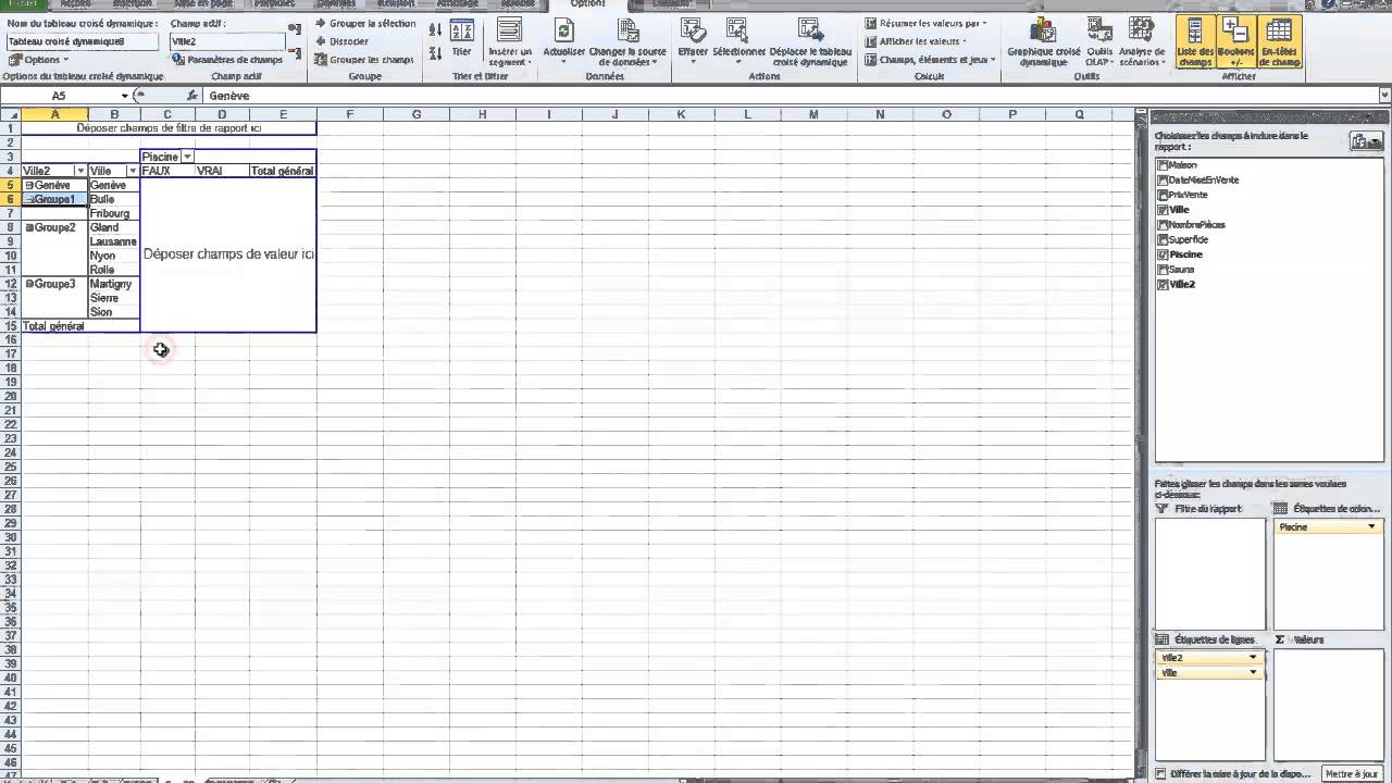 Tutoriel - Tableau dynamique croisé Excel 2010 - YouTube