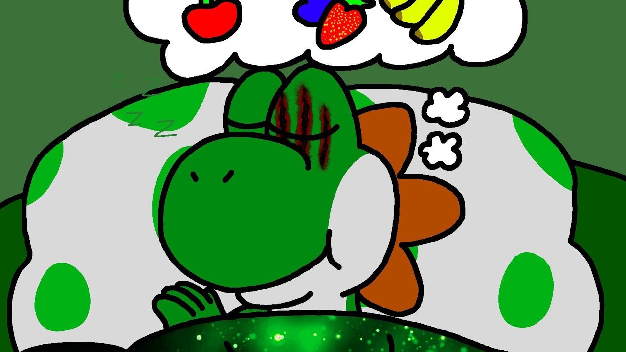 Yoshi Sleeping while listening to a lullaby at night (for ...