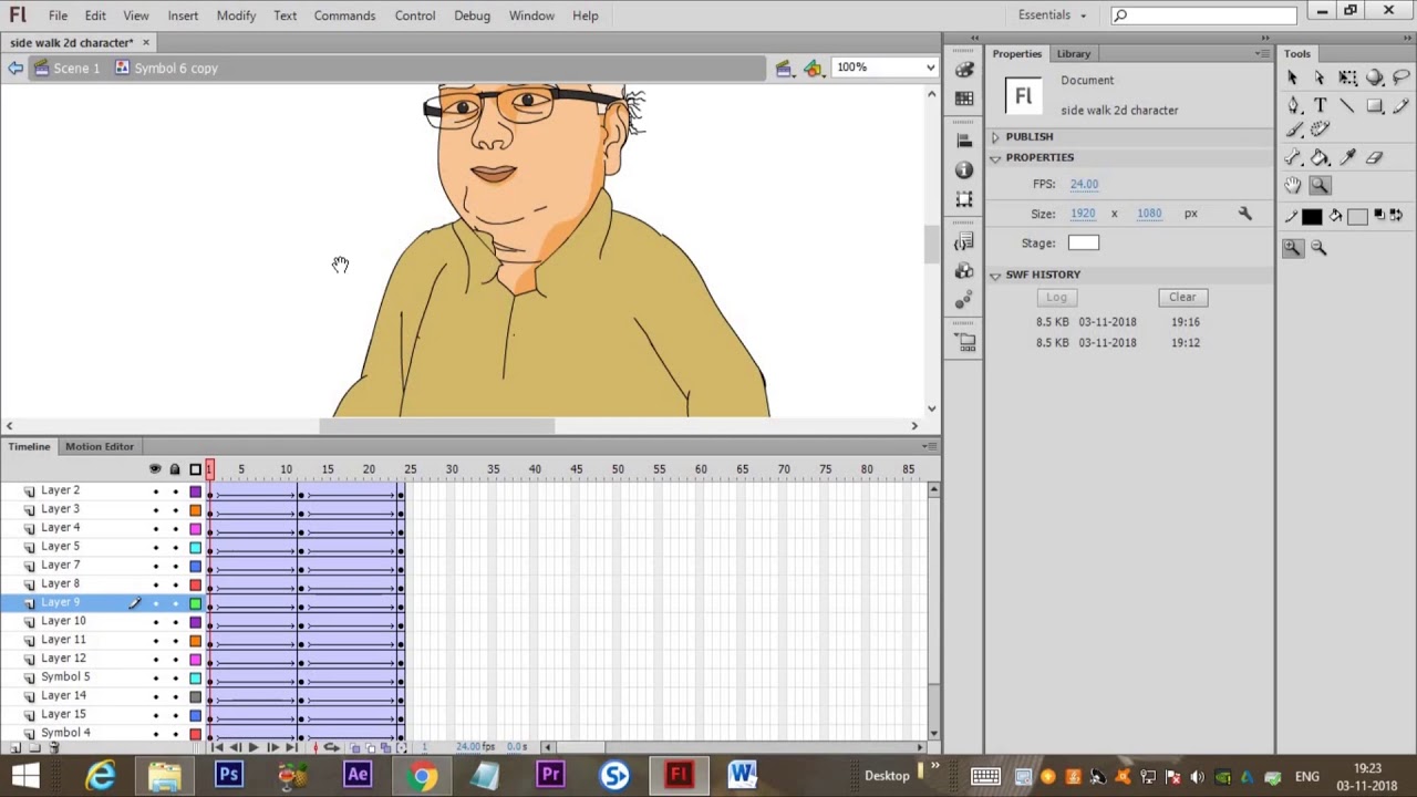 2d man walk flash tutorial - YouTube