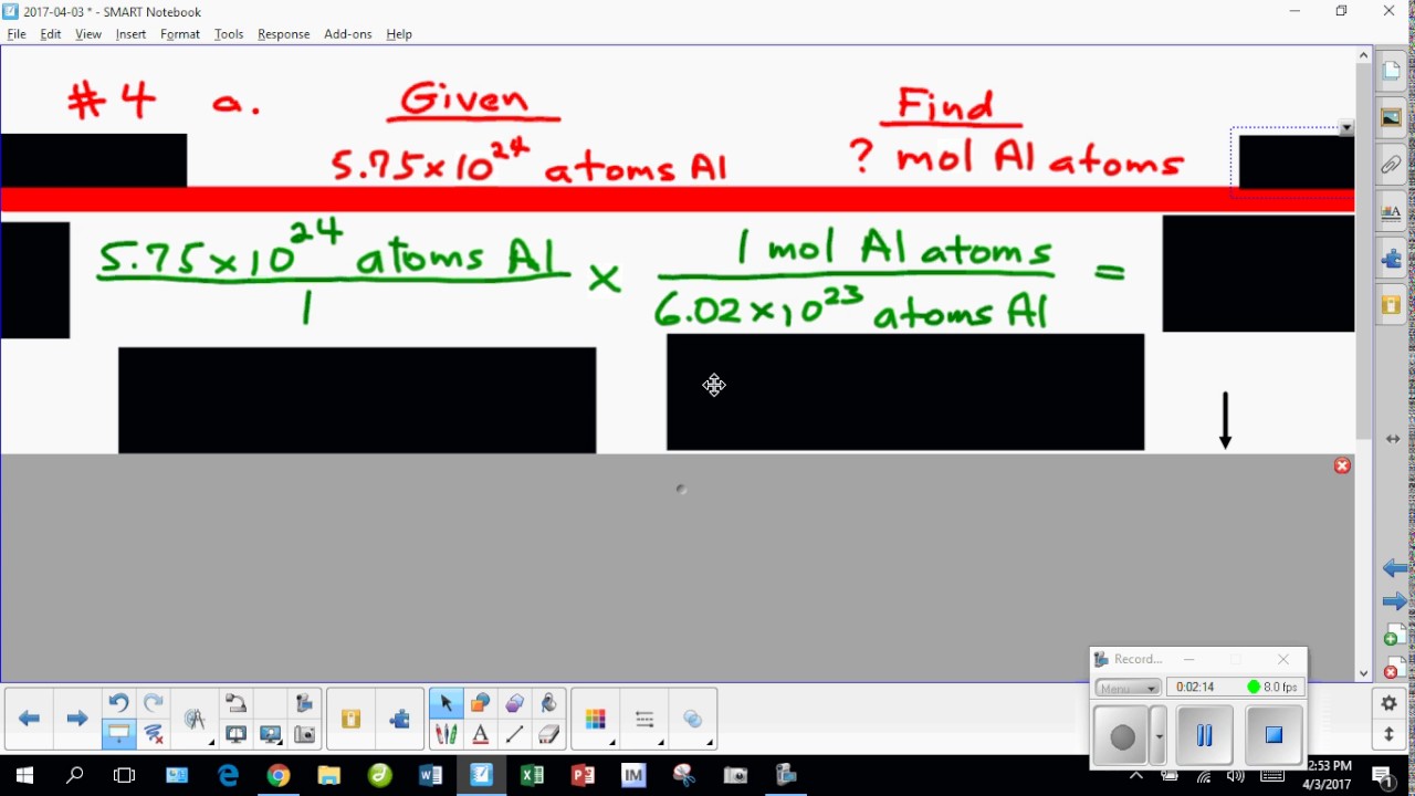 convert atoms to moles using Avogadro's number - YouTube