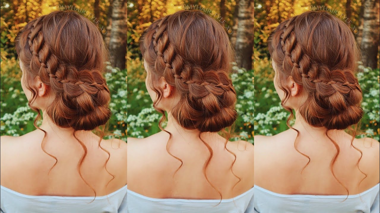 Easy & Elegant 4-Strand Braid Updo | Hairstyles for Occassions - YouTube