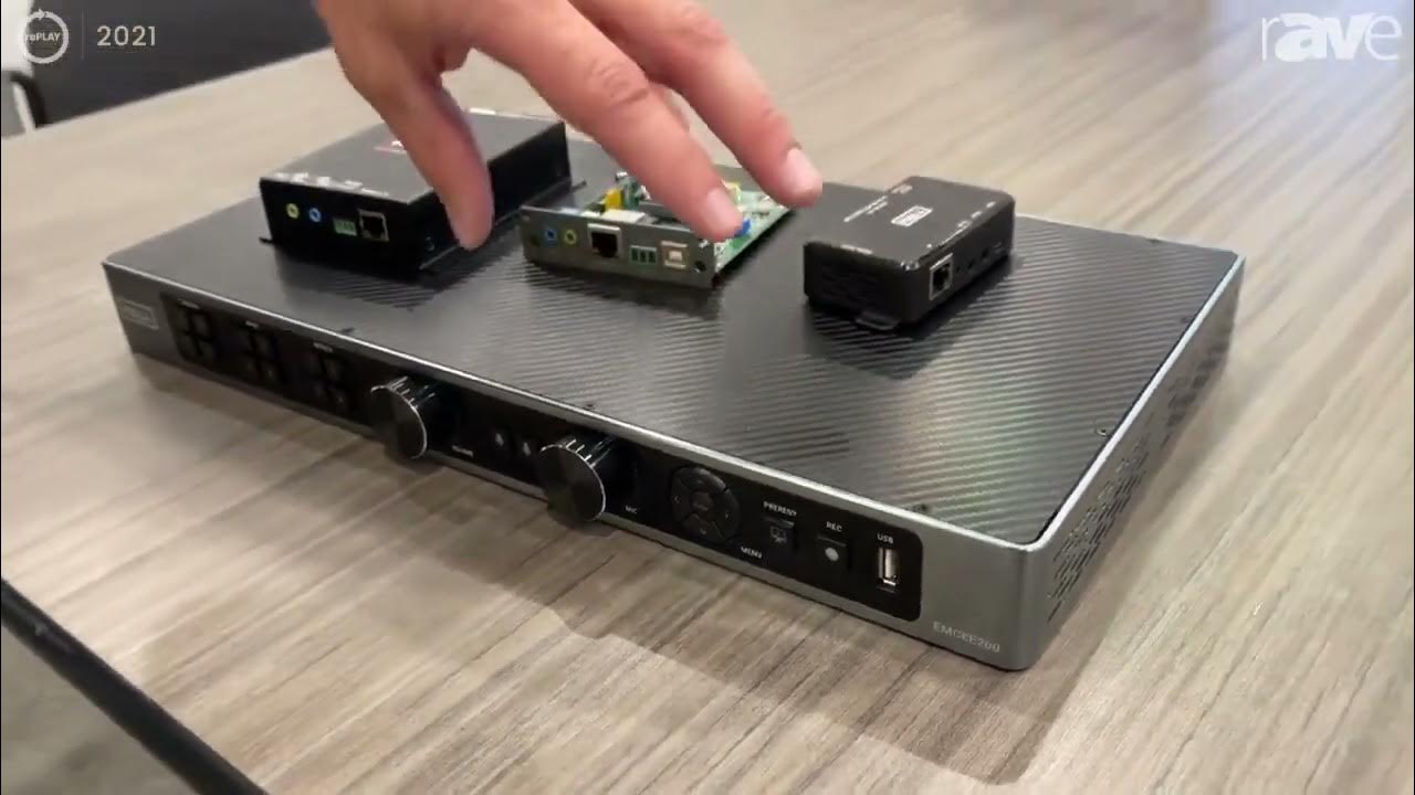 InfoComm 2021 Hall Technologies Adds HIVE Control Driverless, EMCEE200 Presentation Switch - YouTube