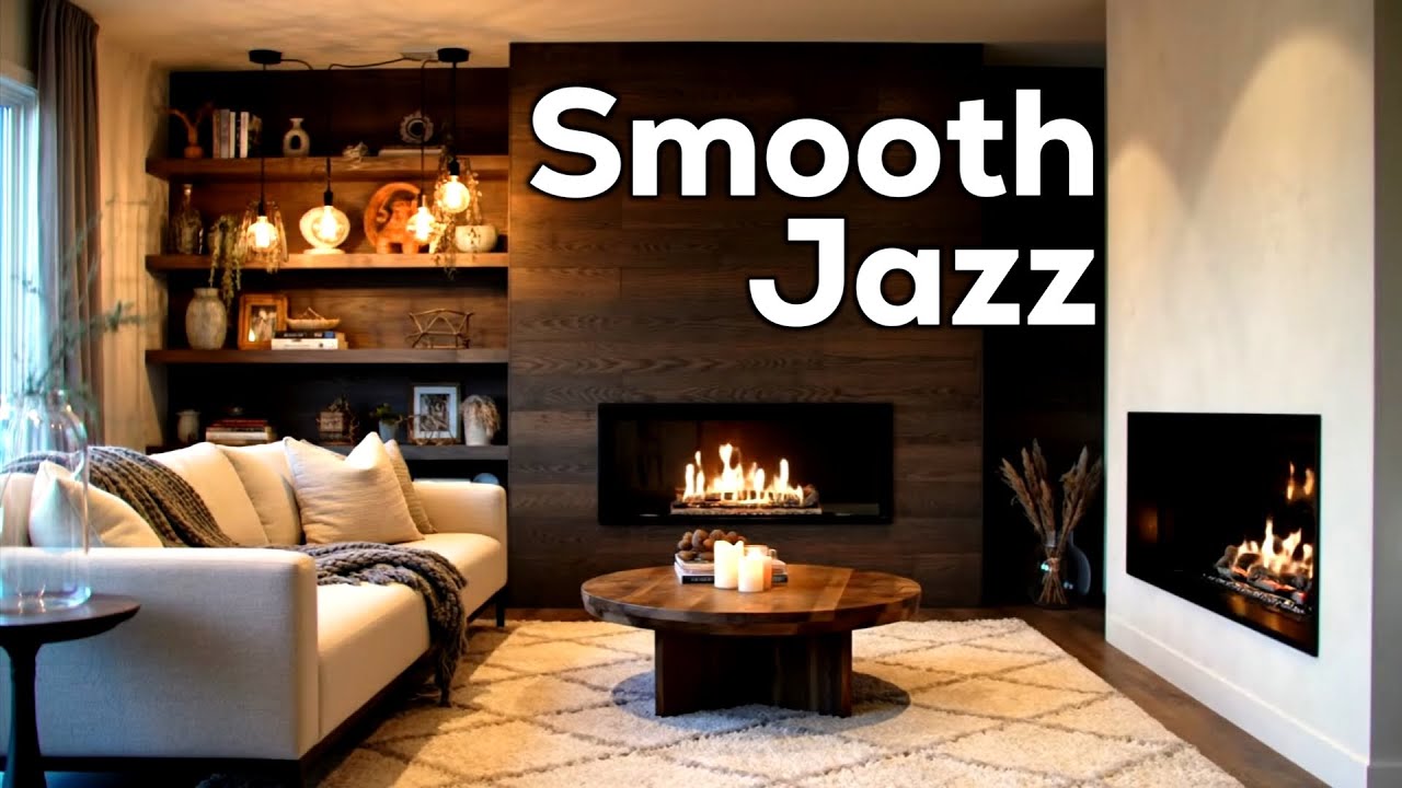 Smooth Jazz Music & Crackling Fireplace Ambience🔥Relaxing Jazz ...