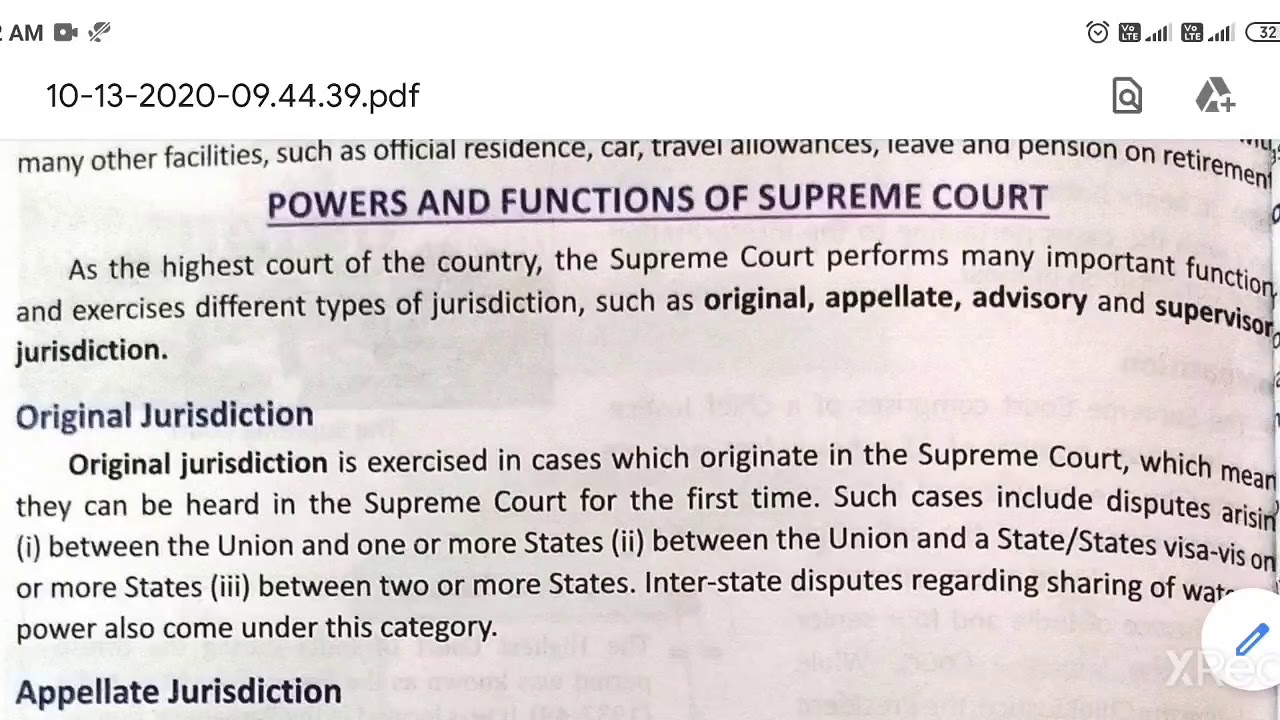 Powers of supreme court part 1 - YouTube