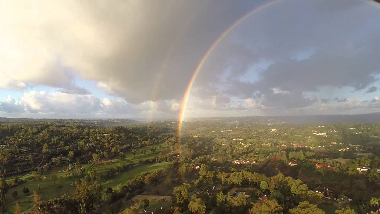 Full Double Rainbow seen from a Drones perspective - YouTube